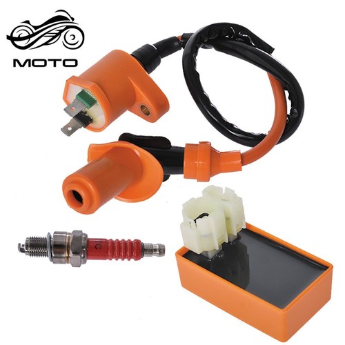 Racing AC CDI Box Ignition Coil Spark Plug For GY6 50cc-150cc ATV Moped ...