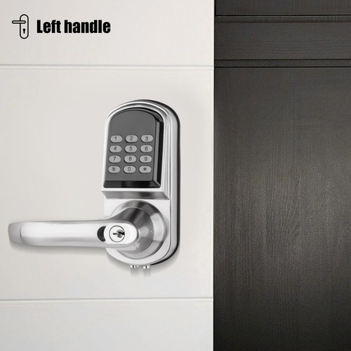Keyless Digital Electronic Door Lock Mechanical key Security Automatic ...
