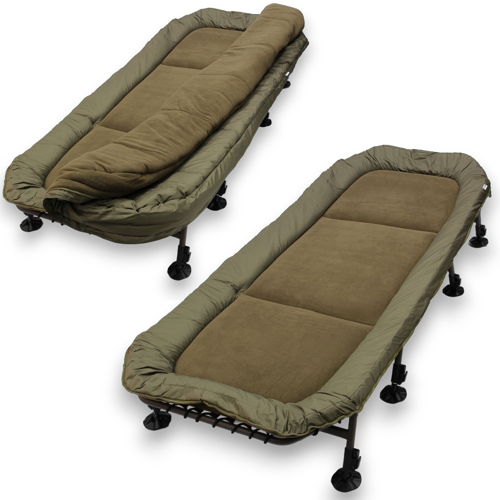 Lidsters Deluxe Carp Fishing 8 Leg Bedchair Sleep System All season ...