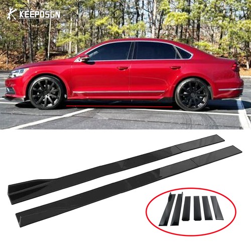 86 6 Gloss Black Side Skirts Lower Rocker Panel Lips Protector For Vw Passat B7 Ebay
