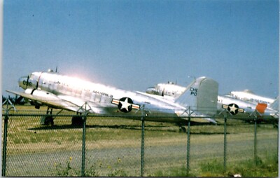 Postcard Military Aircraft WWII Douglas C-47 Gooney Birds Skytrain DC-3 ...