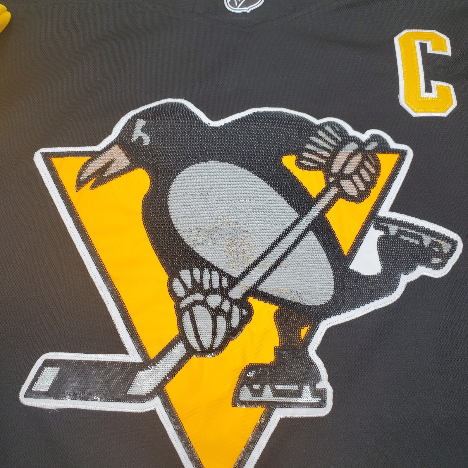 Adidas Sidney Crosby Pittsburgh Penguins Hockey Jersey Size 54 sequin ...