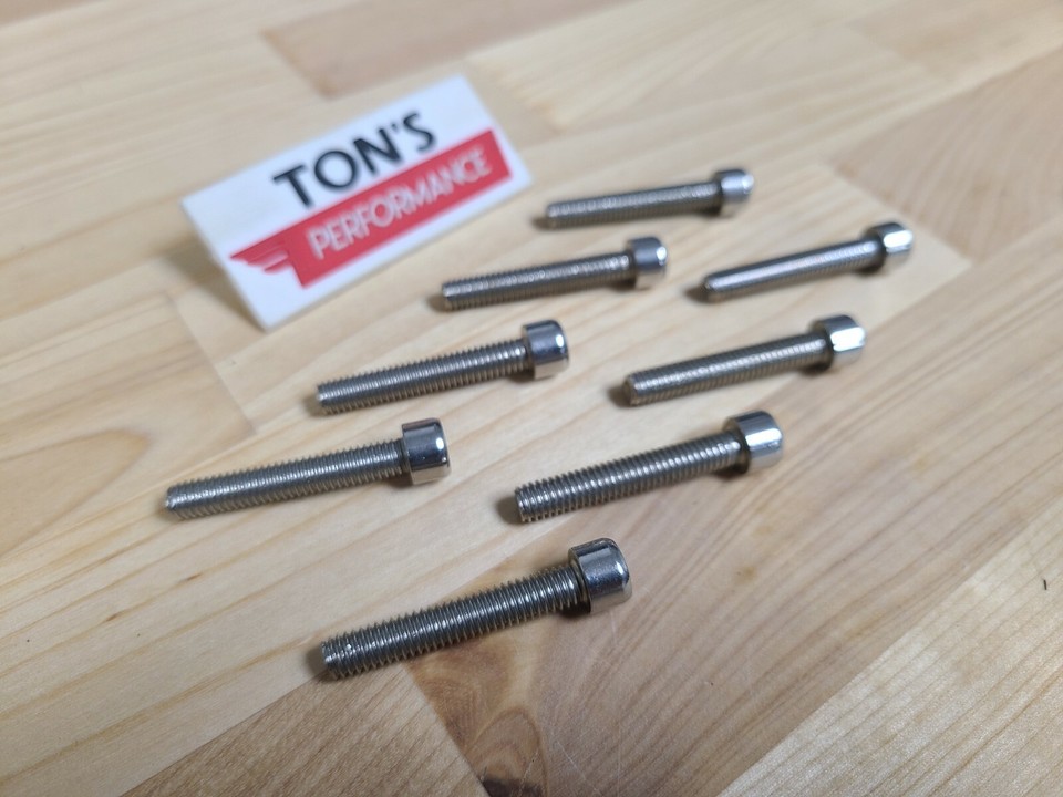 SET OF 8 Fuel Wheel Rim 8 Lug Center Cap Replacement Screws Stainless ...