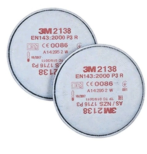 3M 2138 P3R FFP3 Particulate Filters Fine Dust, Vapour & Oil Water ...