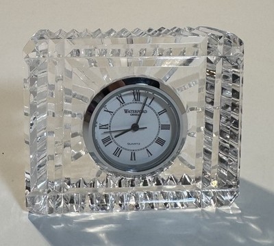 Vintage Small Crystal desk clock by Waterford | eBay