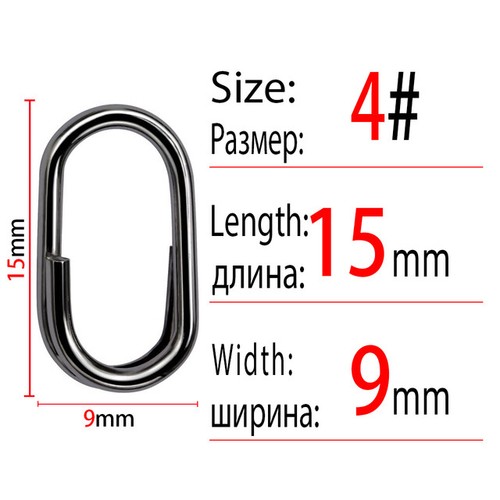 Stainless Steel Oval Split Rings Fishing Connector Loop Various Sizes ...