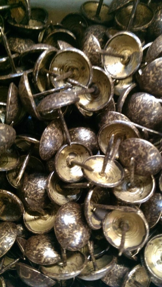 3/4"Dia x5/8" L Old Gold Speckled Dark Decorative Upholstery Tacks 25 ...