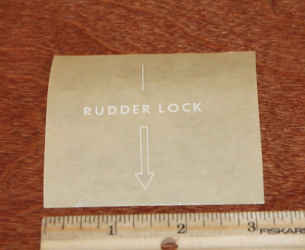 Aircraft Decal Placard *RUDDER LOCK* | eBay