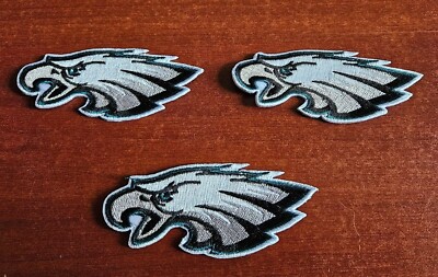 Philadelphia Eagles Three 3" Iron On Embroidered Patches FREE Shipping ...