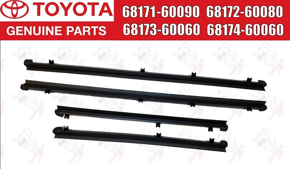 Toyota Genuine 4Runner GX460 Front Rear Inner Door Glass Weatherstrip ...