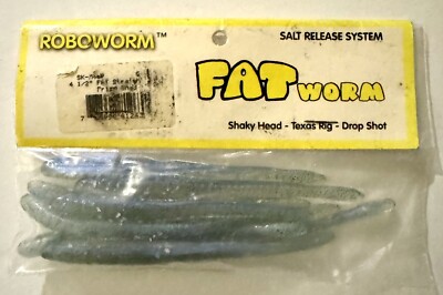 Roboworm Fat Straight Tail Worm Bait Prize Shad 4 1/2” - 8 Pack | eBay