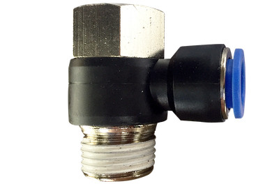 Pneumatic female banjo push in T-fitting (PHF) Ø 10 mm with thread BSPT ...