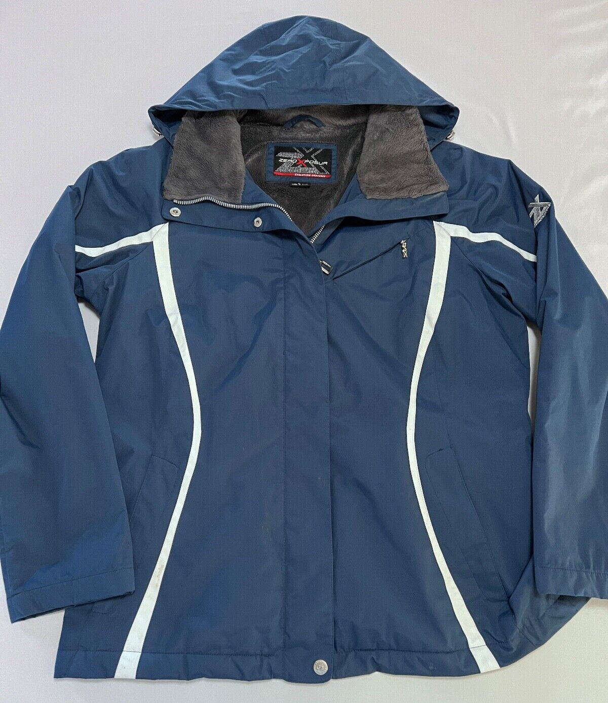 Zero Xposure Mens Large Navy Blue White Striped Lined… - Gem