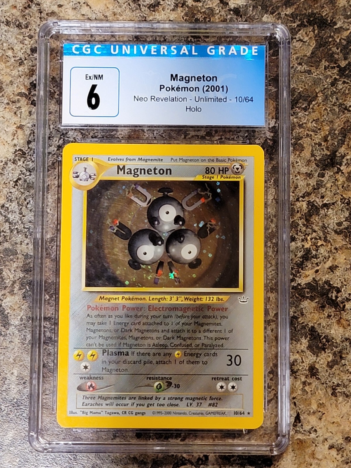 CGC 6 Magneton Pokemon 2001 Neo Revelation Unlimited 10/64 Holo Card ...