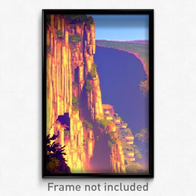 Pixel Art Poster - Average Cliff (8 Bit Psychedelic Trippy Video Game ...