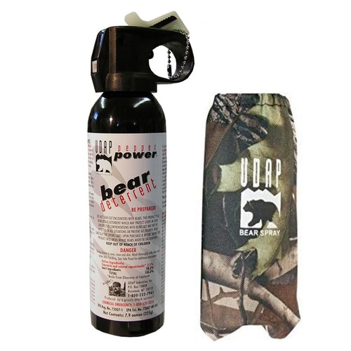 UDAP Pepper Power Bear Spray Repellant w/ Gree Camouflage Camo Holster ...