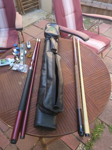 McDermott MG-03 Pool Cue, w Halex Graphite Cue w Hard Case and tools ...