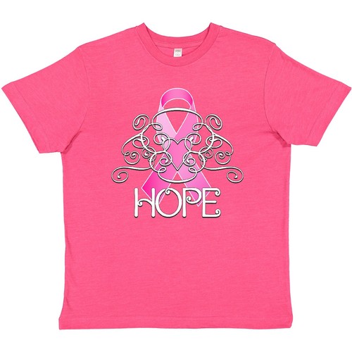 Inktastic Hope- Pink Ribbon Breast Cancer Awareness Youth T-Shirt ...