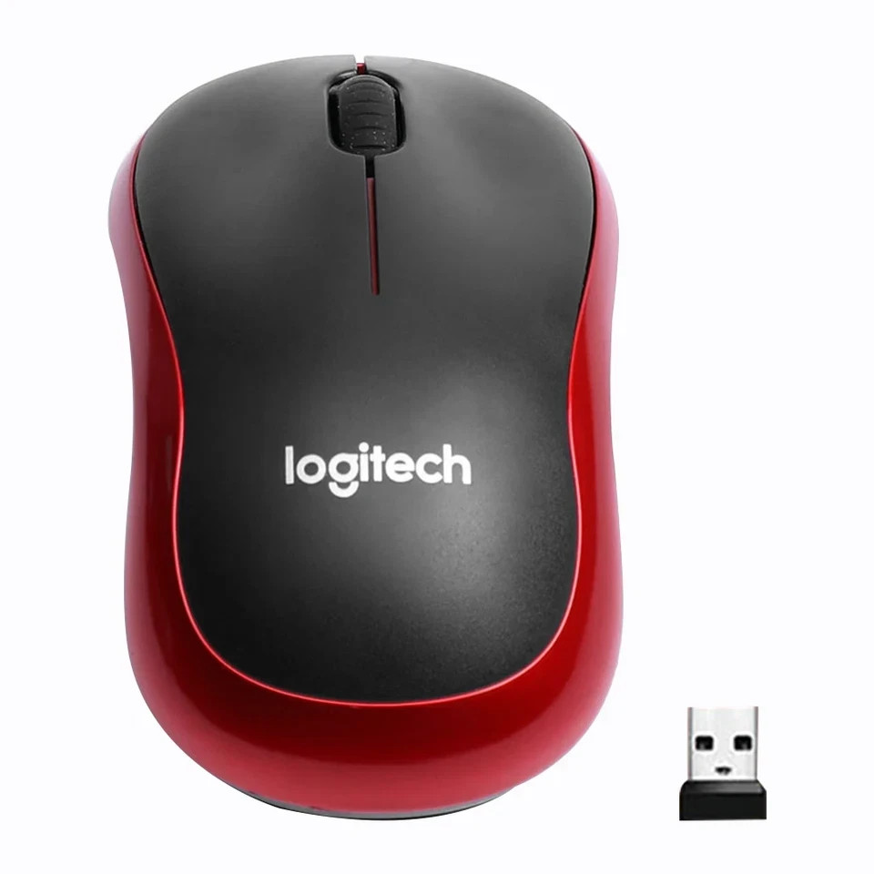 Logitech M185 Wireless Optical Mouse + USB Receiver Fit Compact PC ...