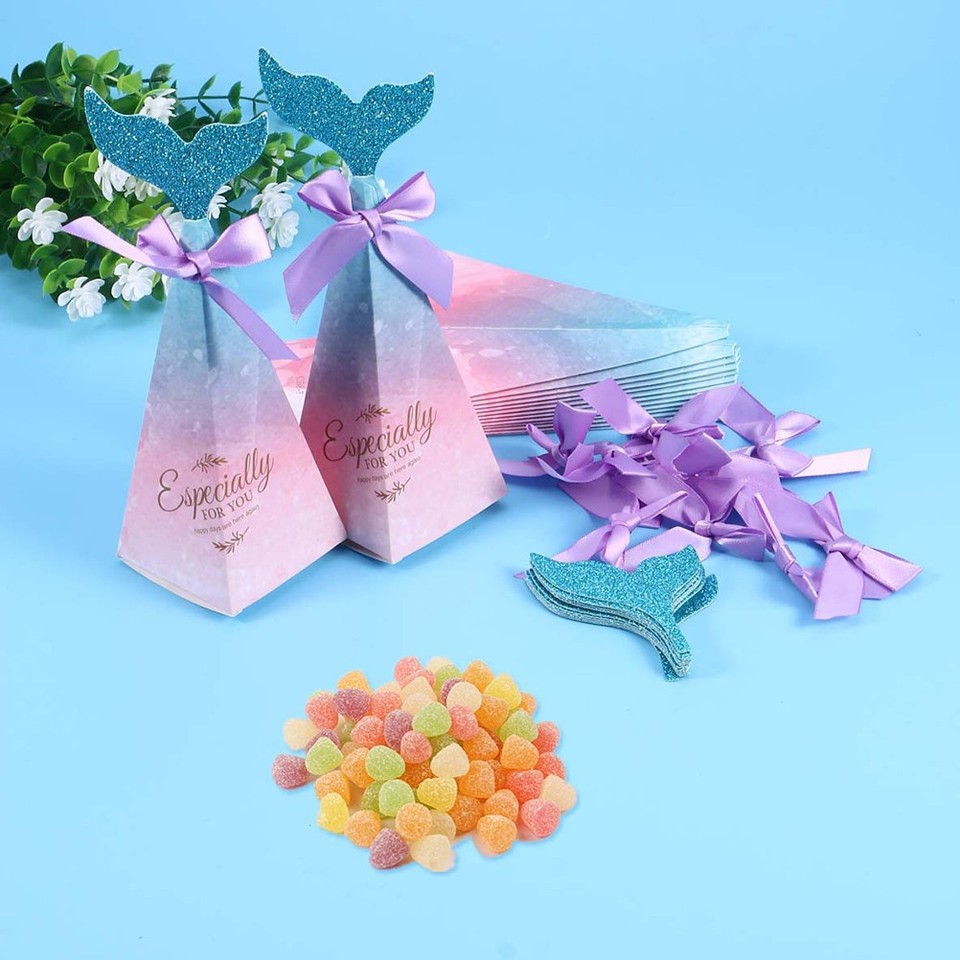 30 Pcs Mermaid Shaped Candy Box Packing Box for Wedding Favor ...