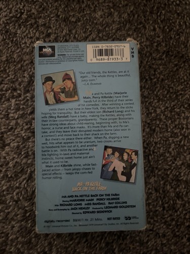 Ma and Pa Kettle Back on the Farm (VHS, 1994) Percy Kilbride, Marjorie ...