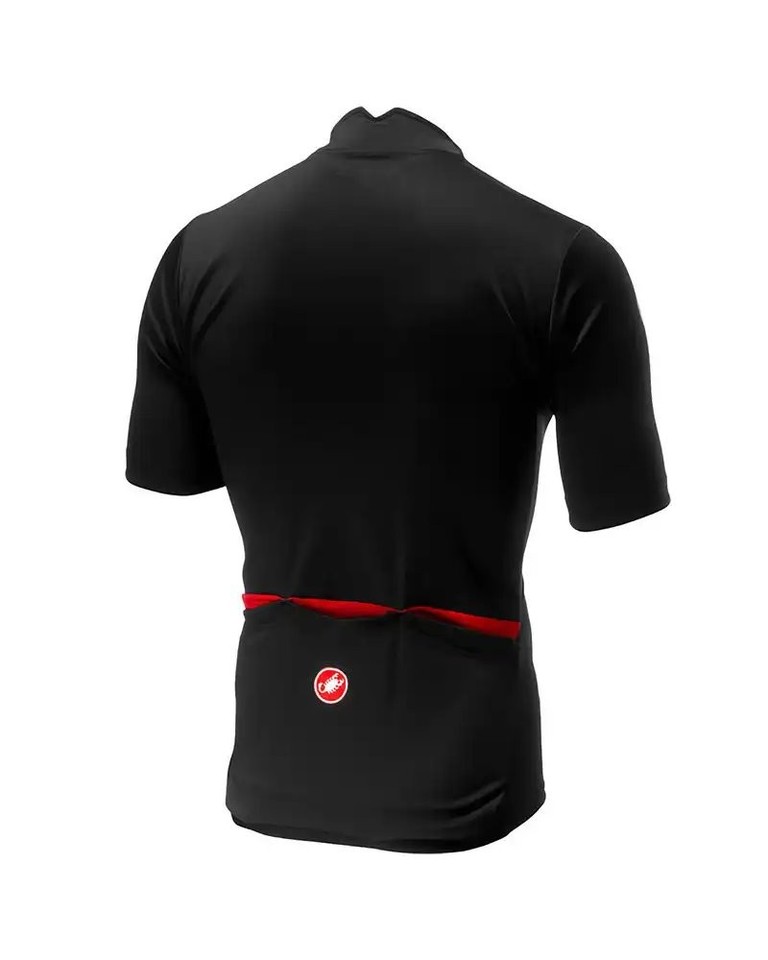 Castelli Espresso short Sleeve Shirt Full Zip Man, Black/Red) | eBay