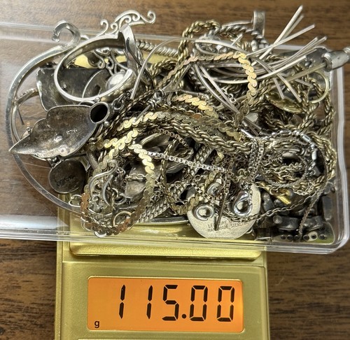 925-950 Sterling Silver Jewelry Scrap/Recovery Lot 115 Grams Some Small ...