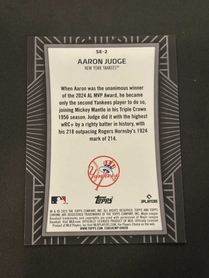 2025 Topps Chrome Aaron Judge Shadow Etch #SE-2 Yankees Mint | eBay