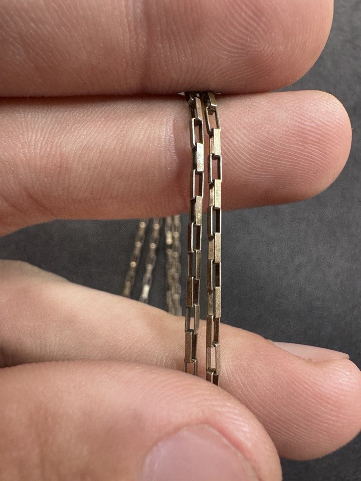 3.5g Vintage Sterling Silver 925 Long Link Box Chain 24” Jewelry lot B ...