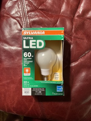 Sylvania Ultra LED 60W using 9W A19 Soft White Dimmable Indoor/Out ...