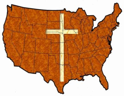 CHRISTIANITY USA MAP GLOSSY POSTER PICTURE PHOTO christian god cross ...