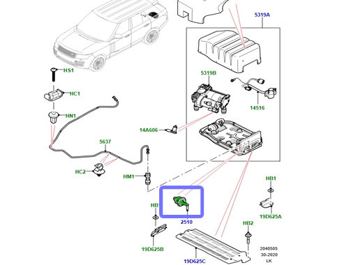 GENUINE LAND ROVER AIR SUSPENSION EXPANSION CHAMBER RANGE ROVER SPORT ...