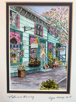 Patricia Rainey Watercolor Print Signed DBL Matted Wildberries Cape May ...