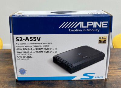 ALPINE CAR AMP AMPLIFER 5/4/3 CHANNEL, CLASS D, CROSSOVERS S2-A55V ...