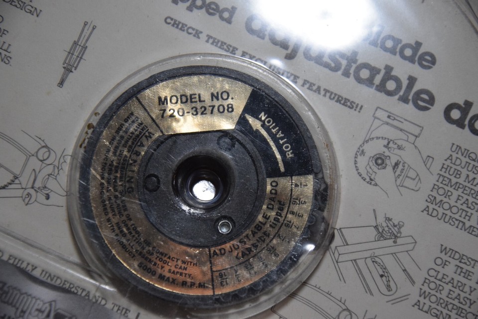 CRAFTSMAN CARBIDE TIPPED ADJUSTABLE DADO TWIN BLADE SET 8" TABLE SAW 5/ ...