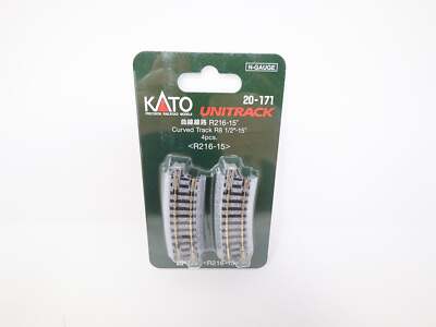 KATO 20-171 N Scale, Unitrack 8 1/2" R Curve 15° Track (4 pcs), Code 80 ...