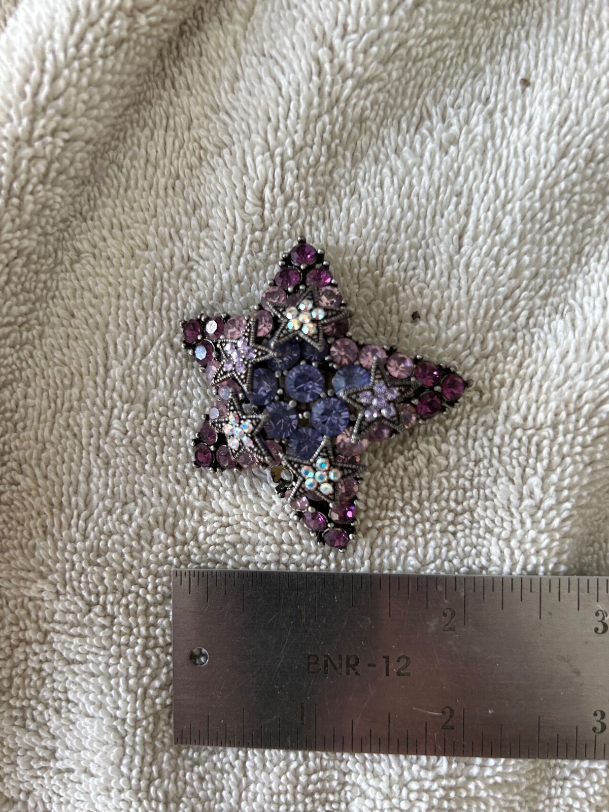 Stunning Vintage Purple Star Pin - Gem