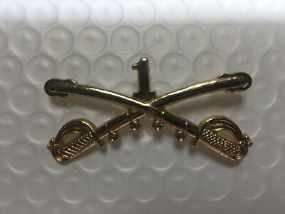 US ARMY 1ST CAVALRY CROSSED SABERS HAT PIN MEASURES 2 1/4 INCHES (EE ...