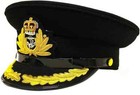 UK Royal NAVY Officer Captain Black Hat British Britain Insignia Size ...