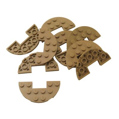 10 NEW LEGO Plate, Round Half 3 x 6 with 1 x 2 Cutout Dark Tan | eBay