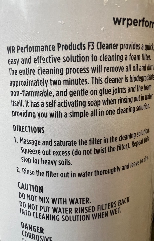 F3 Fast Foam Air Filter Cleaner WR Performance Dirt Bike MX ATV UTV ...