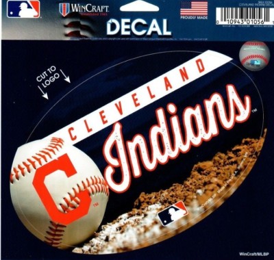 Cleveland Indians MLB Oval Shaped Vinyl Die Cut Mutli Decal Sticker ...