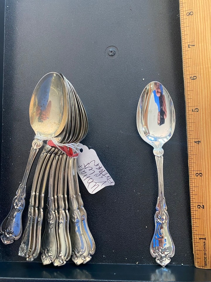 1 WHITING VIOLET STERLING SILVER TEASPOONS 6" NO MONOGRAM 10 av. price ...