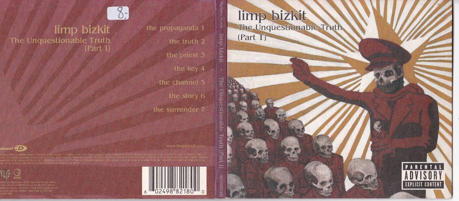 Limp Bizkit -The Unquestionable Truth (Part 1)- CD (Digipak) Flip Rec ...