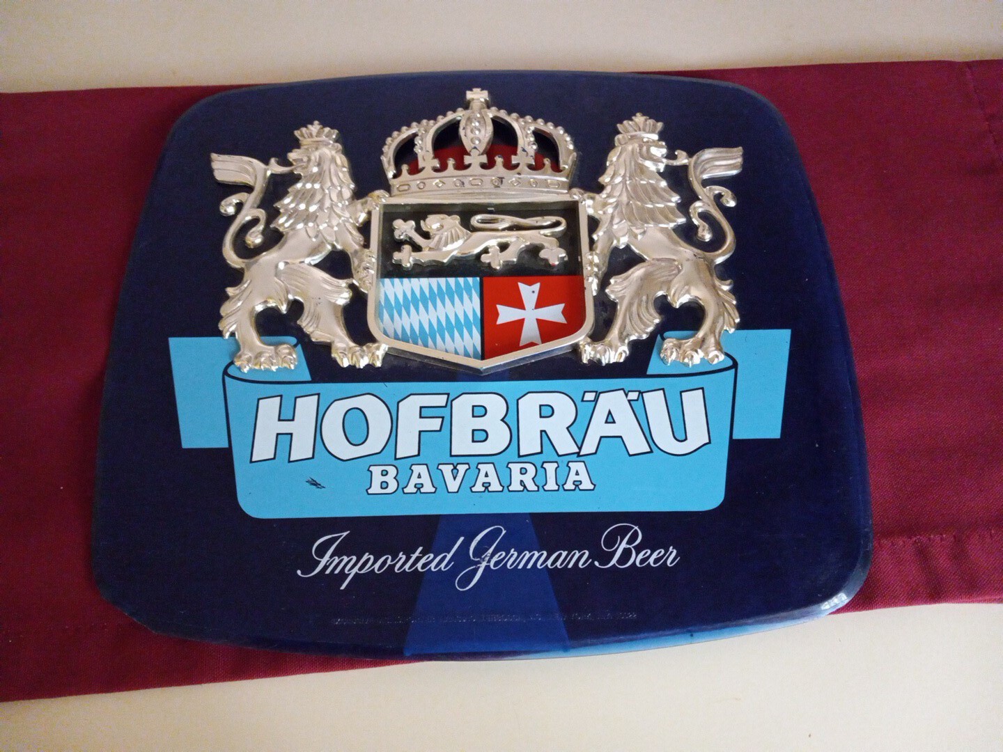 Vintage Hofbrau Bavaria Beer Plastic Sign 12”X14” | eBay