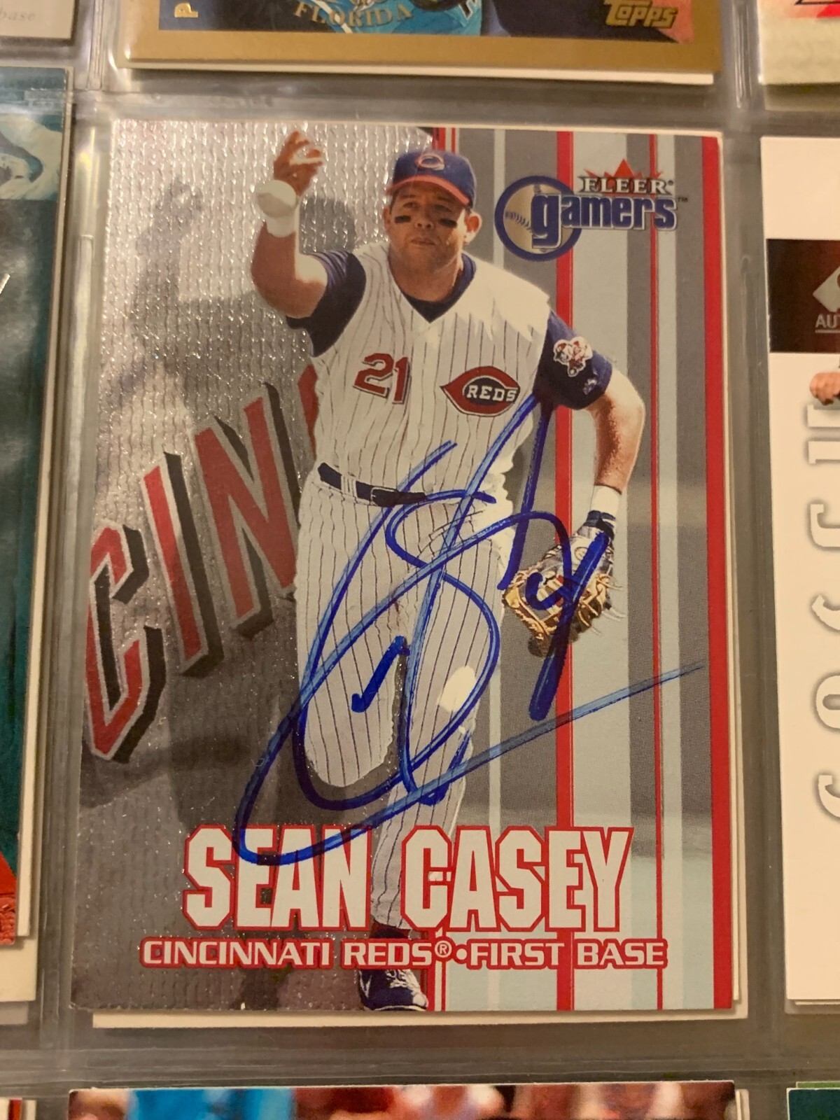 SEAN CASEY AUTOGRAPHED SIGNED 2000 FLEER GAMERS CARD CINCINNATI REDS ...