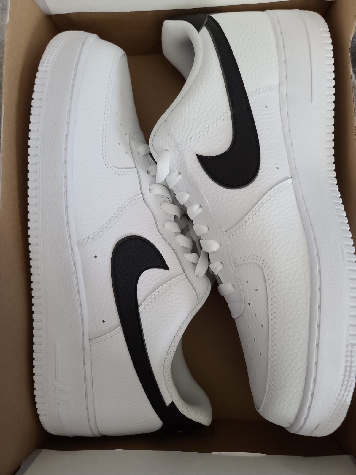 Nike Air Force 1 Low '07 AF1 White Black Pebbled Leather CT2302-100 | eBay
