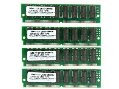 4x 32MB 72-pin 60ns EDO SIMM Non-Parity Memory 8x32 5V 128MB RAM Apple ...