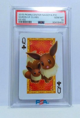 Pokemon Card PSA10 Eevee Playing Card Queen Clubs Nagoya 2015 Japanese ...