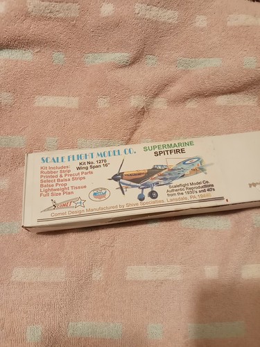 Vintage Scale Flight Models Spitfire F/F Rubber Scale Balsa Model Kit ...